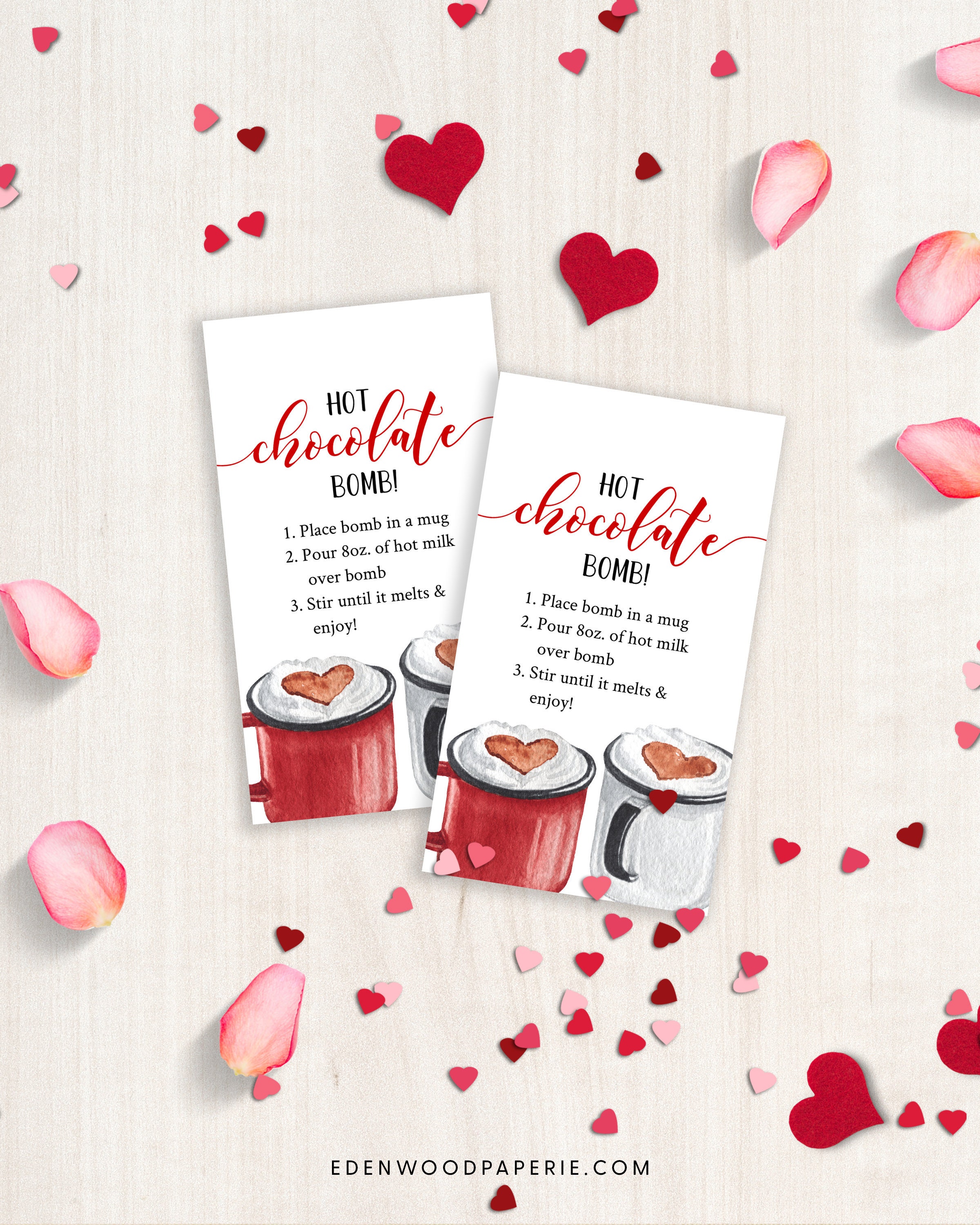 Valentine's Day Hot Chocolate Bomb Tag Printable Hot - Etsy