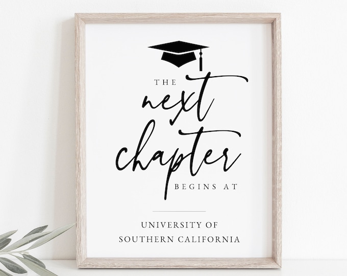 My Next Chapter Starts at Graduation Table Sign Graduation Decoration ...