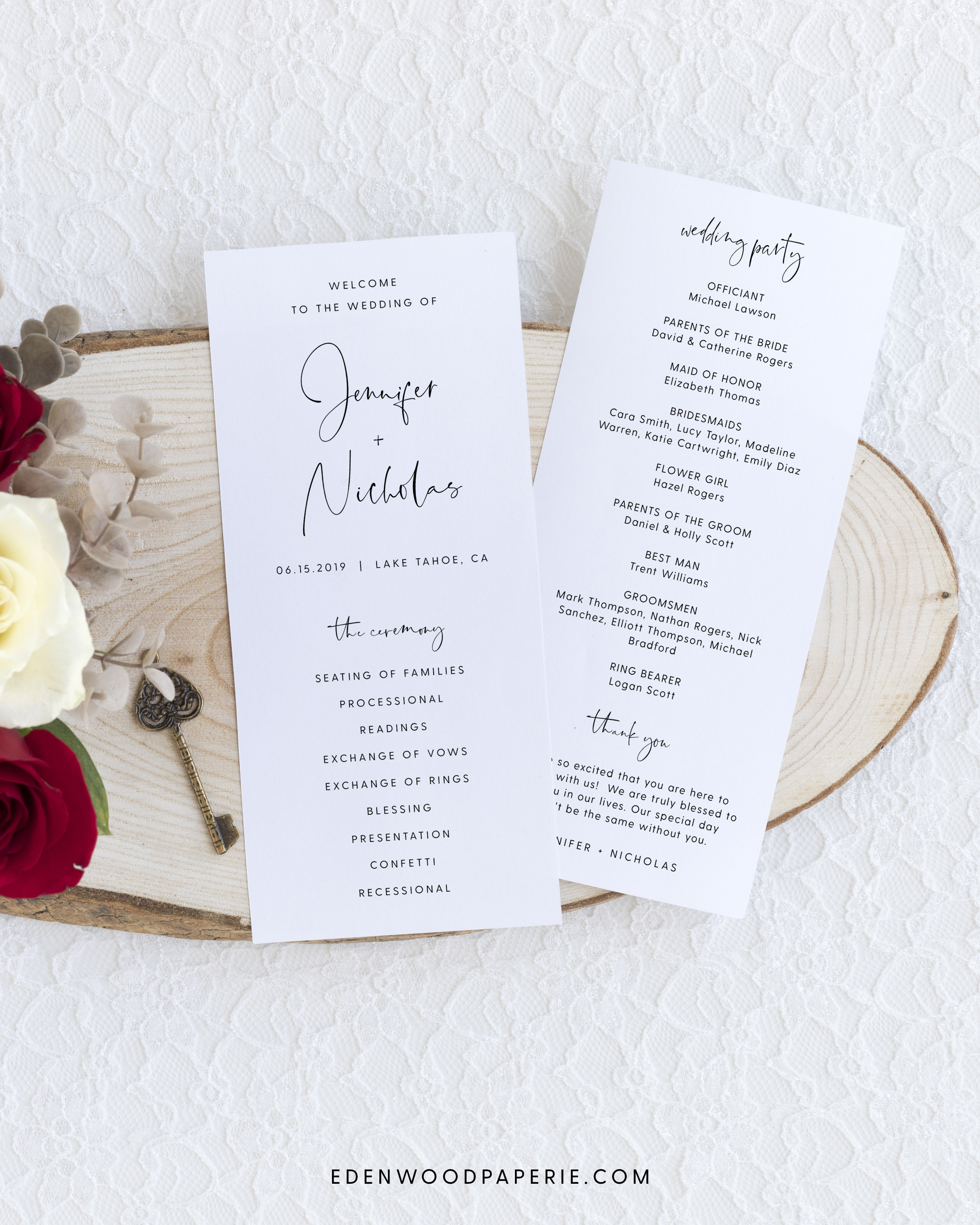 Modern Wedding Program Template Minimalist Wedding Program - Etsy