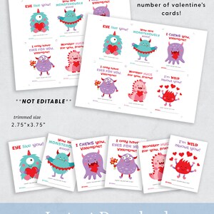 Printable Monster Valentine's Day Cards, Classroom Valentine's Day ...