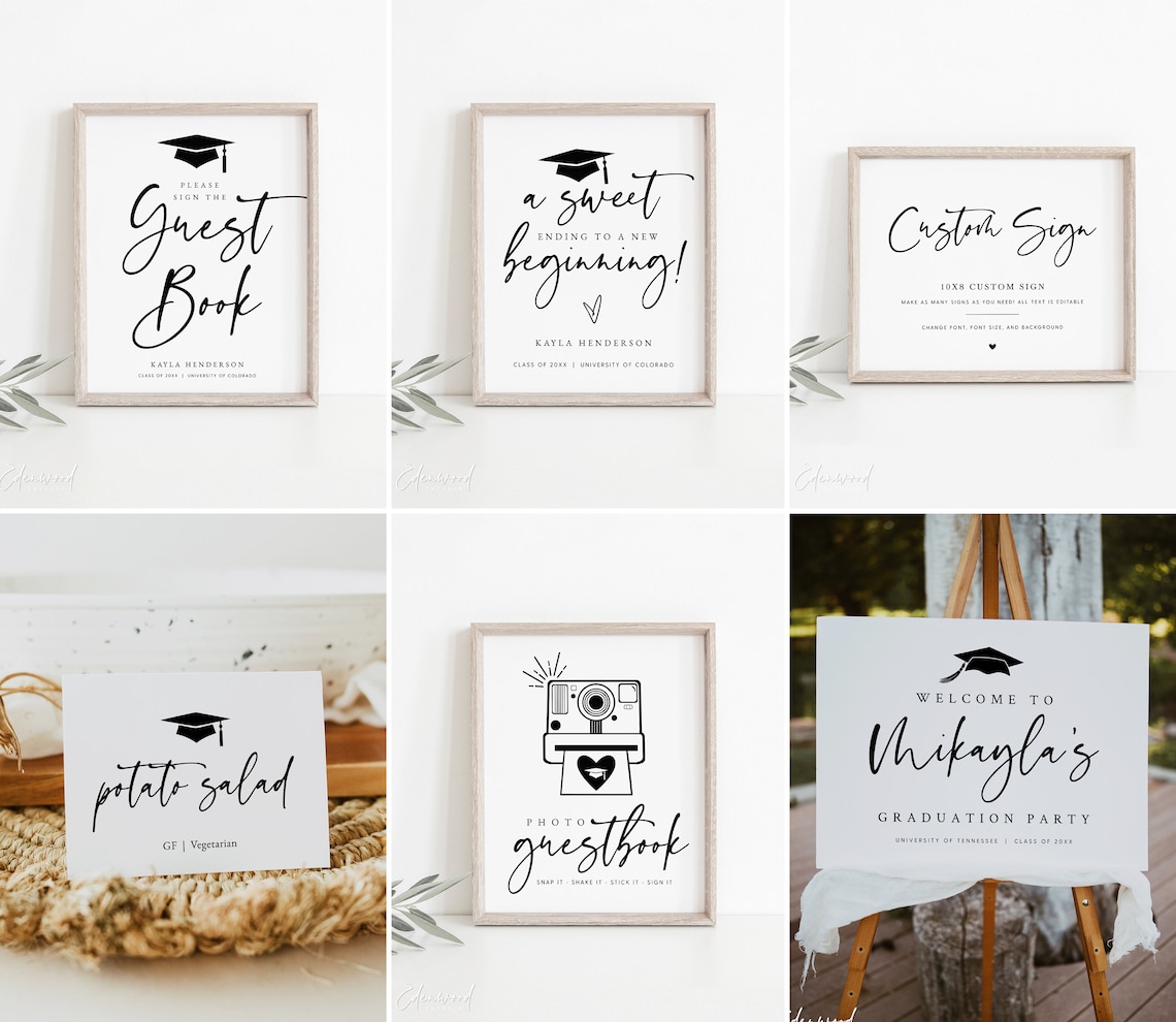 Graduation Signs Bundle, Printable Graduation Bundle, Graduation Table ...