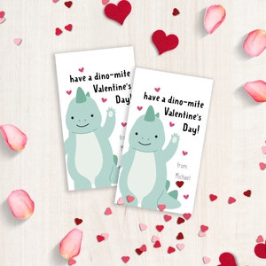 Editable Valentine's Day Tag, Printable Valentine Gifts Tags, Dinosaur ...