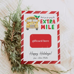 Bus Driver Gift Card Holder, Editable Christmas Bus Driver Appreciation ...