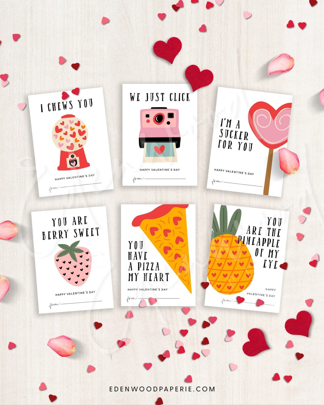 Printable Pun Valentine's Day Cards, Classroom Valentine's Day Cards ...