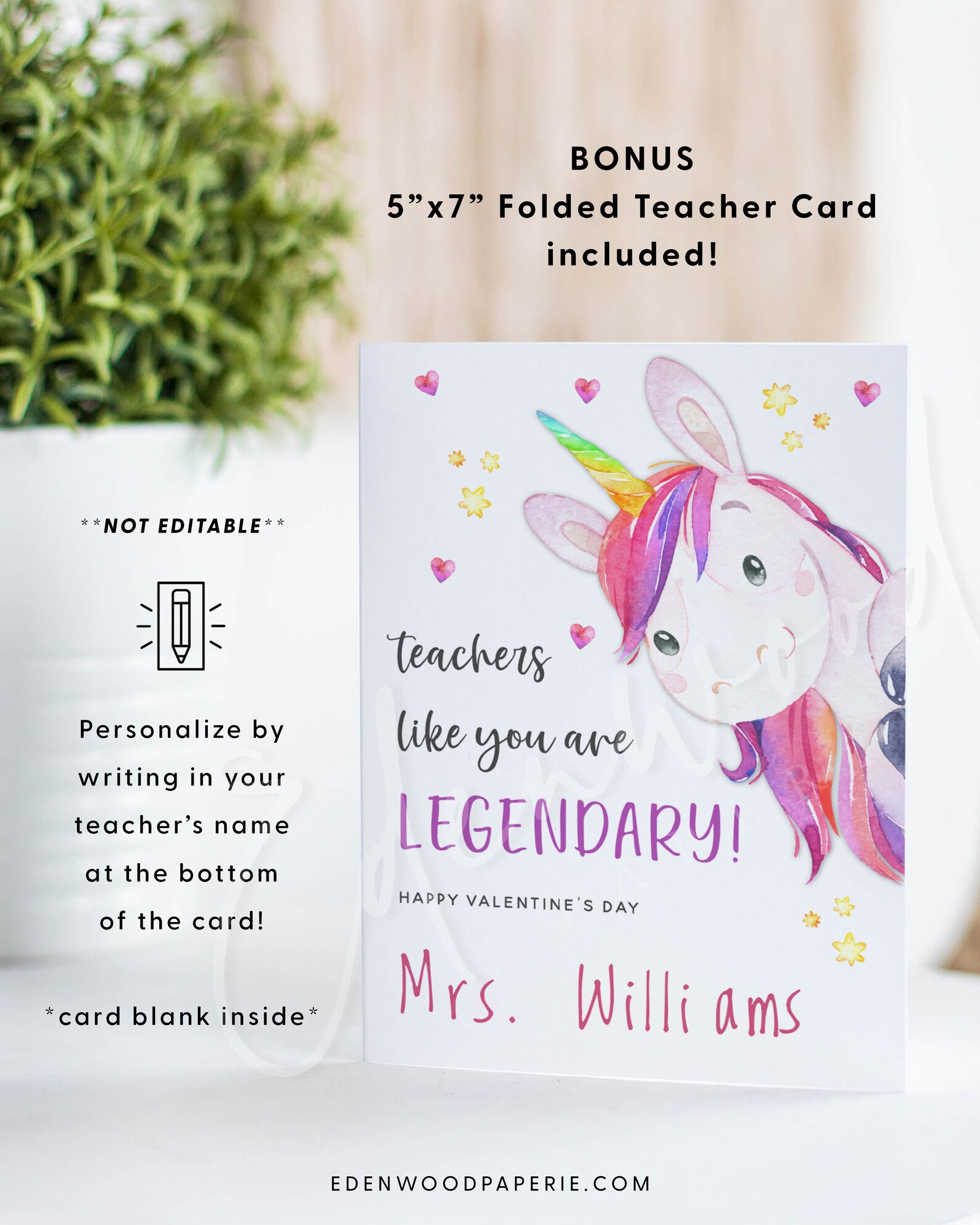 Printable Unicorn Valentine's Day Cards, Unicorn Classroom Valentine's ...