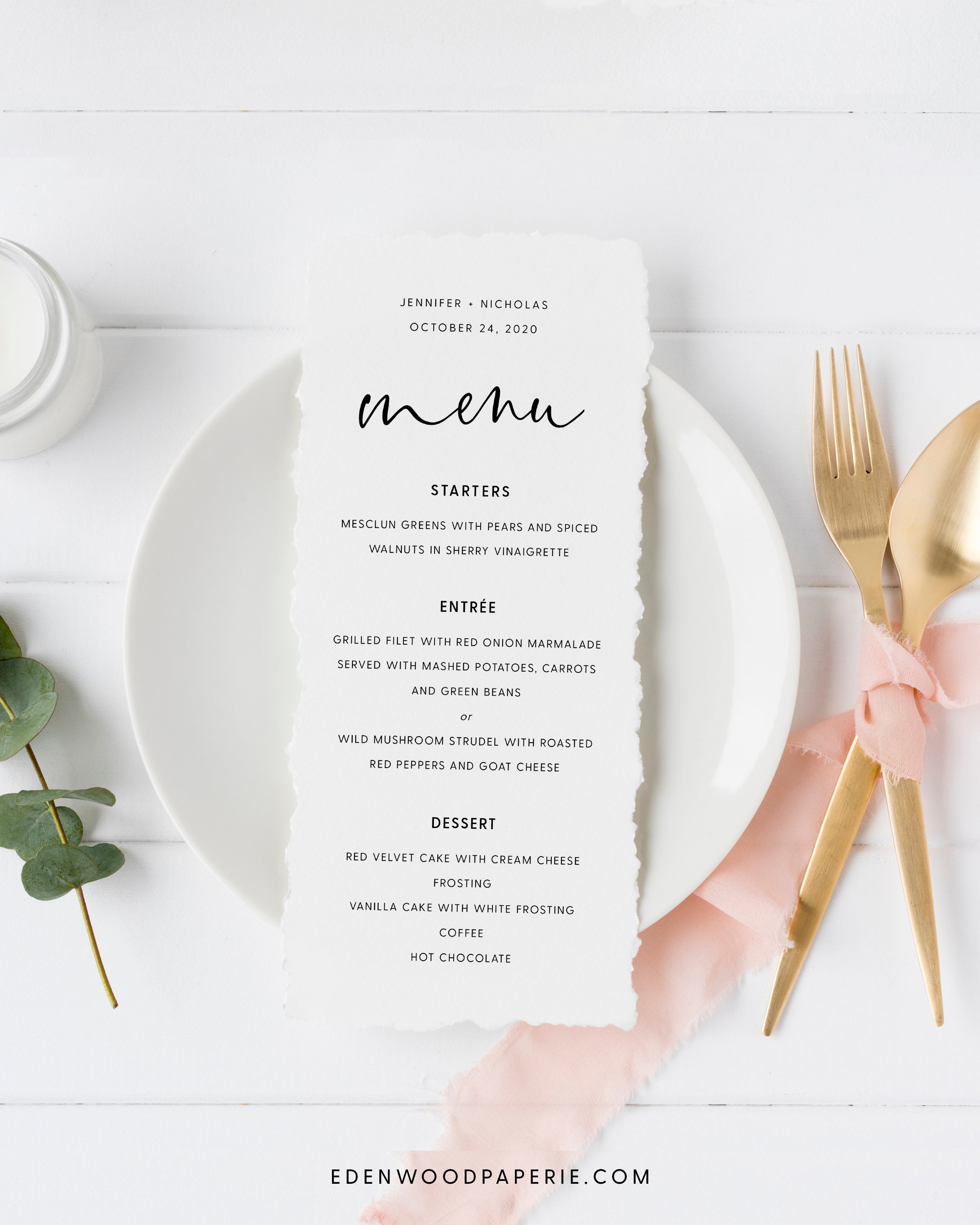 Modern Minimalist Wedding Menu Template Minimalist Wedding - Etsy
