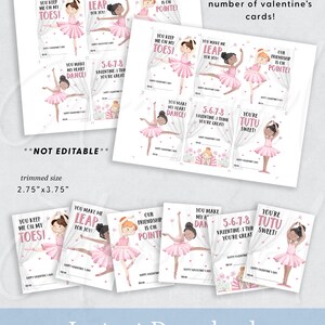 Printable Ballerina Dance Valentine's Day Cards, Classroom Valentine's ...