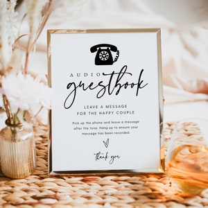 Audio Guestbook Sign, Audio Wedding Guestbook Sign Template, Voicemail ...