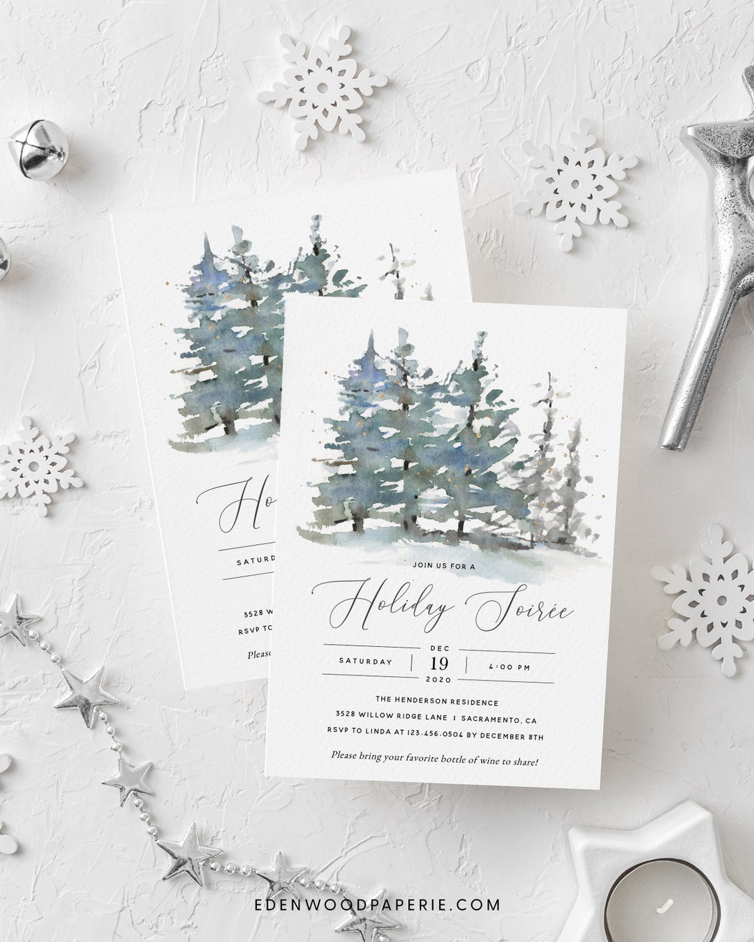 Printable Holiday Party Invitation, Christmas Party Invitation, Holiday ...