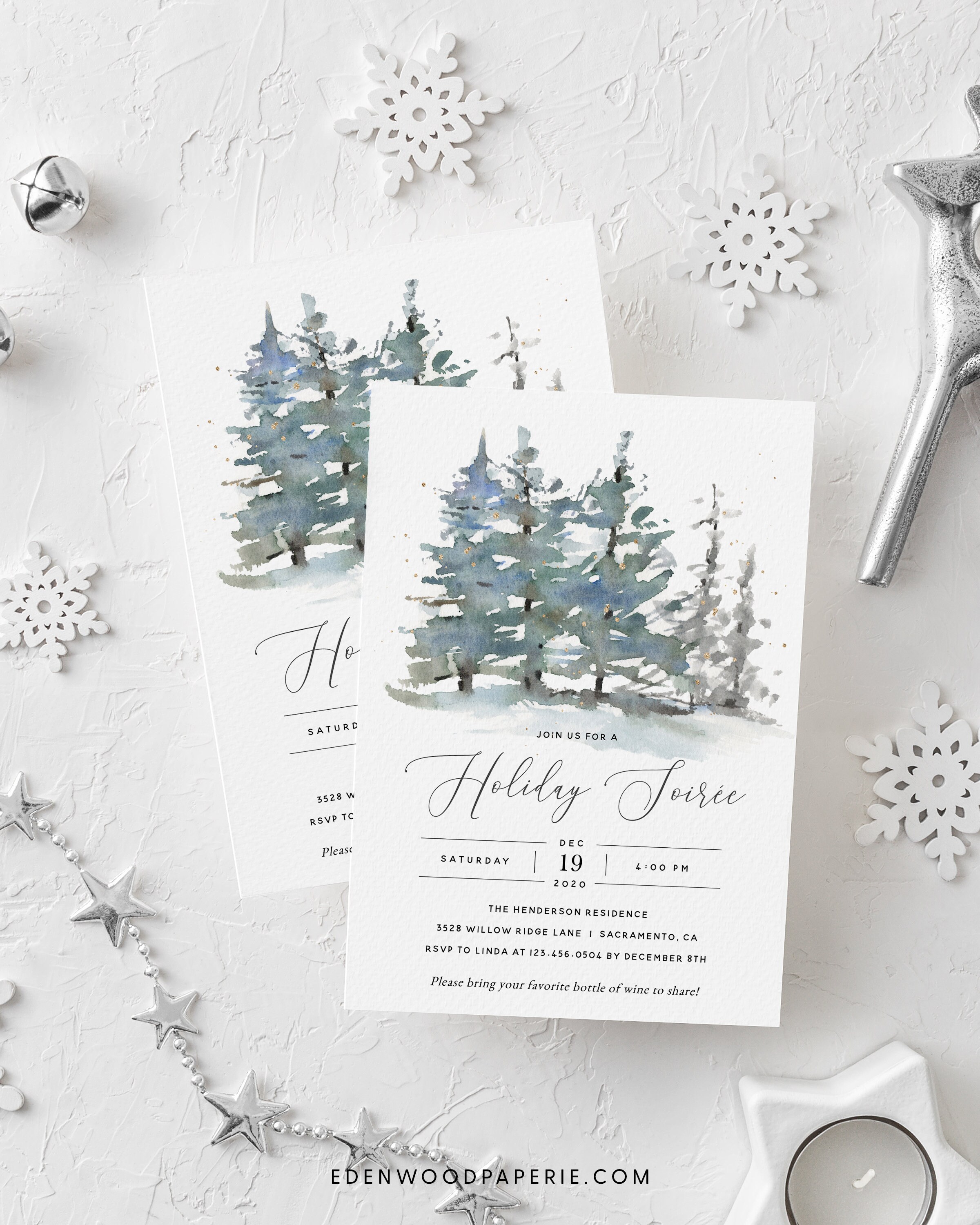 Printable Holiday Party Invitation, Christmas Party Invitation, Holiday ...