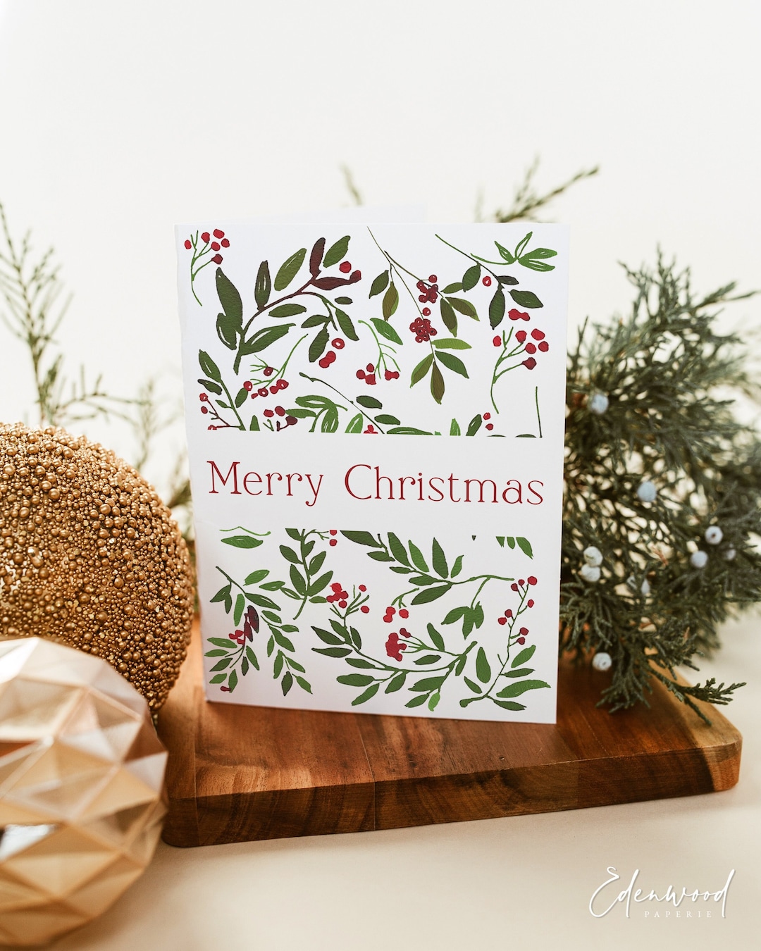 Printable Christmas Cards, Folded Merry Christmas Card Template, 5x7 ...