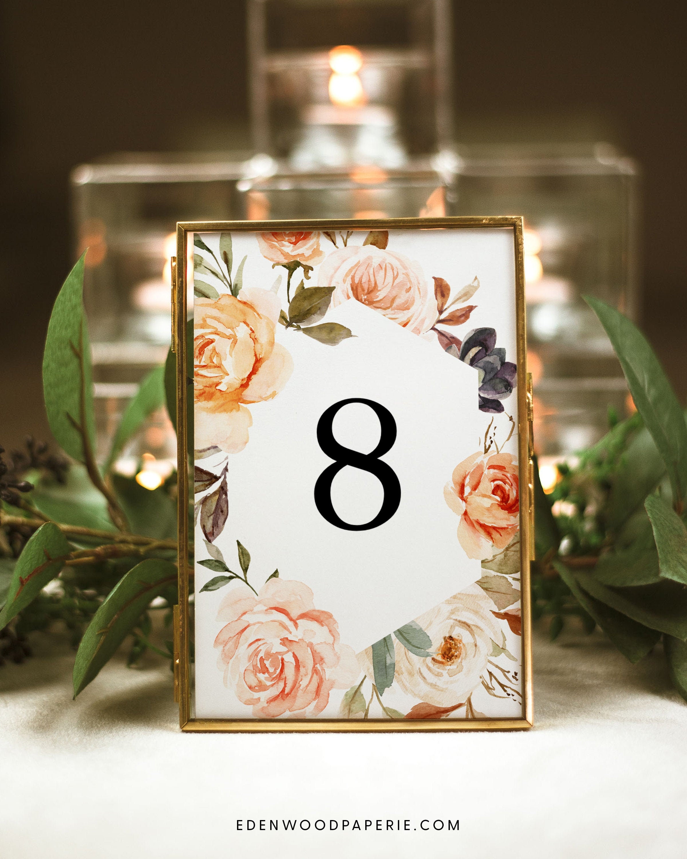 Fall Wedding Table Numbers Autumn Wedding Table Number Cards - Etsy