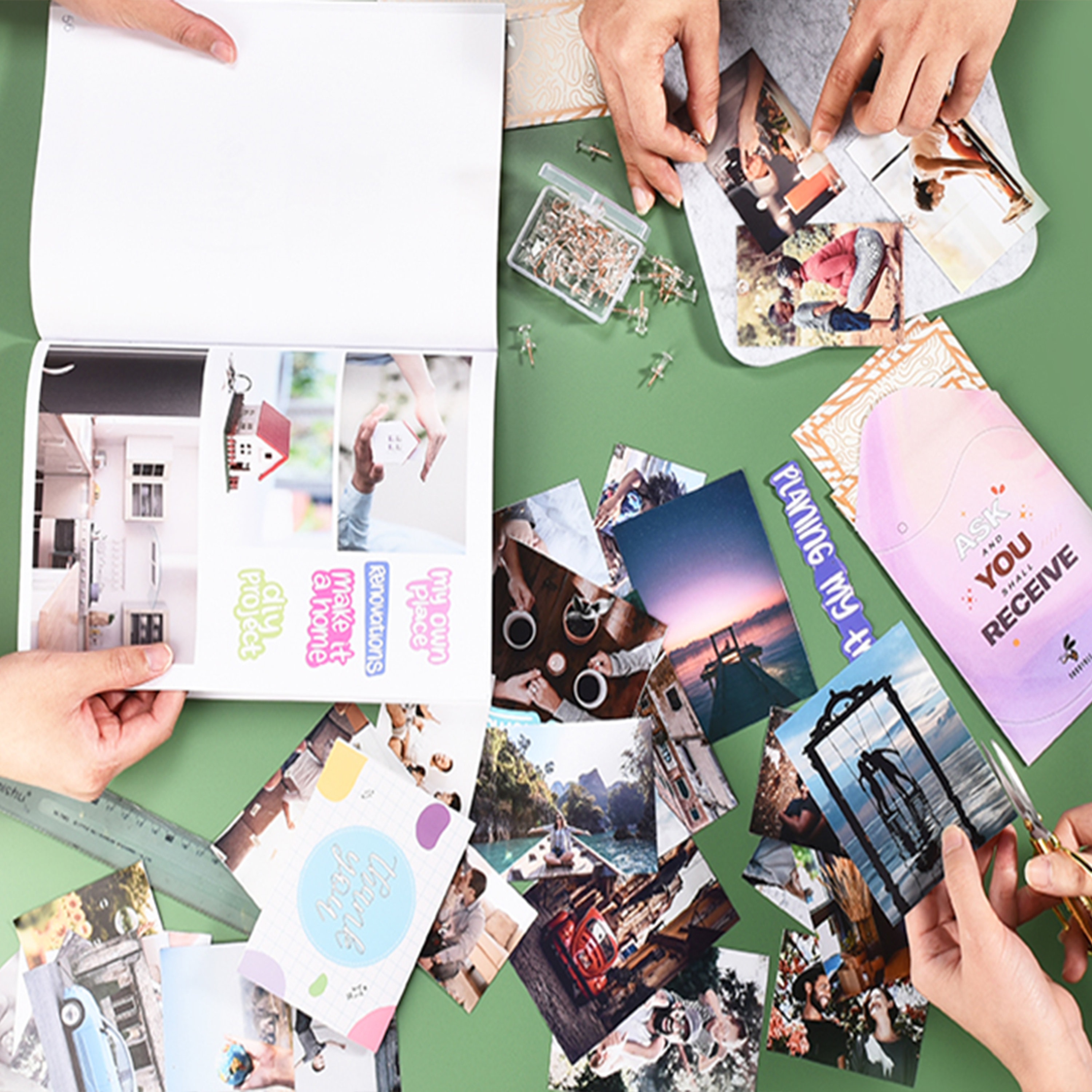 Savvy Bee Vision Board Kit - Set With Felt Board, User Guide & Clip Art Picture Book, Scissors ...