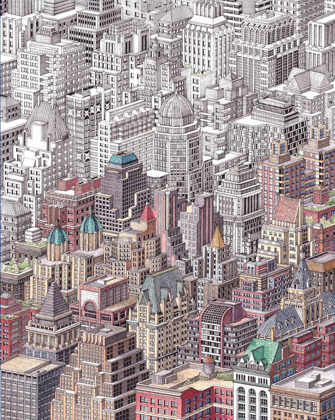 Isometric Manhattan With Color - Etsy