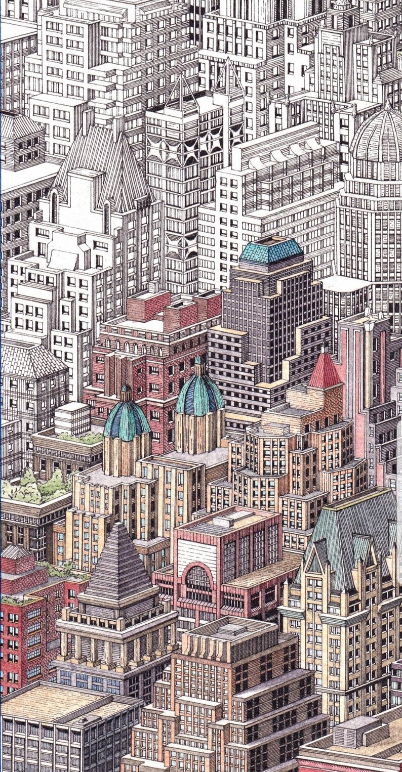 Isometric Manhattan With Color - Etsy