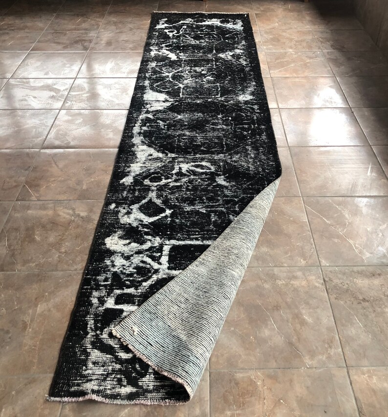 Black Long Runner Rug 11'4x2'7 Ft Hallway Carpet - Etsy