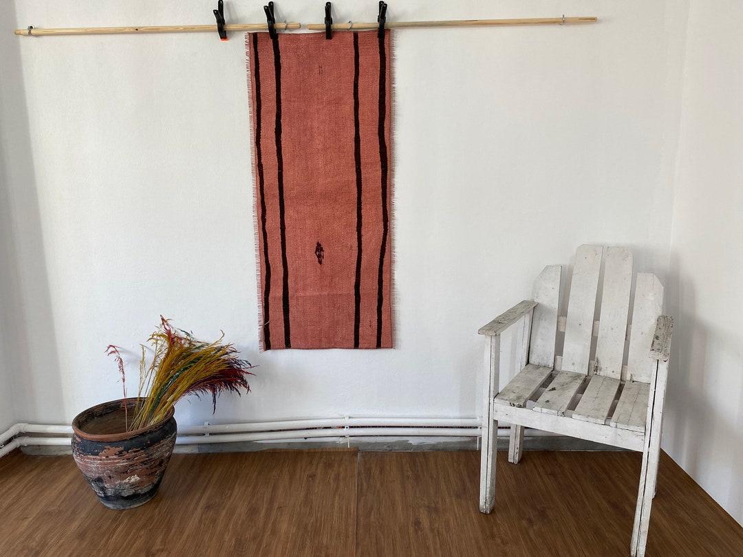 2x4 Striped Hemp Rug, 2x4 Ft, Hallway Kilim, Turkish Vintage Kilim ...