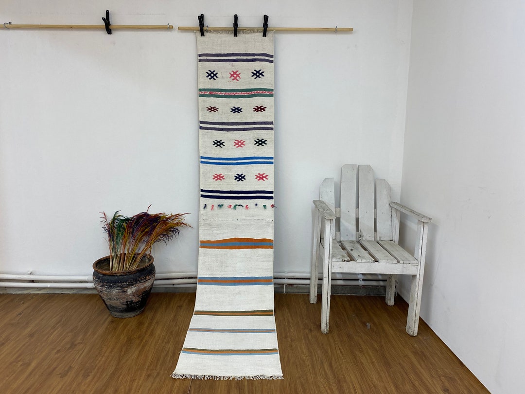 2x9 Runner Rug, 2x9 Ft, Hallway Runner, Turkish Patched Hemp Kilim ...