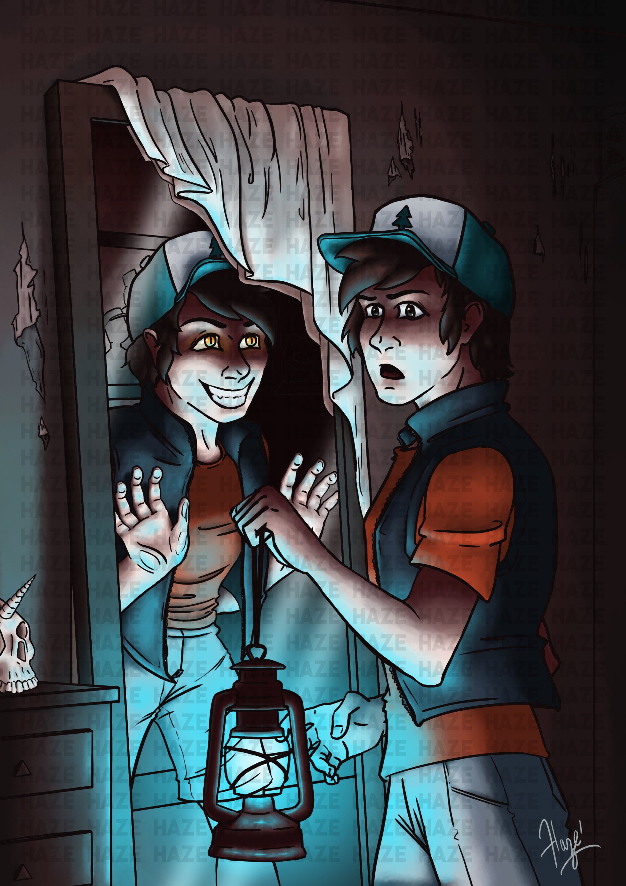 Impression Gravity Falls Mirror Dipper & Bipper - Etsy UK