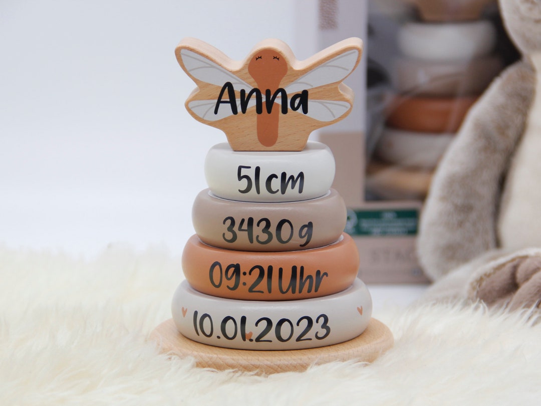 Tower Personalized / Stacking Tower Baby / Gift Birth Boy - Etsy