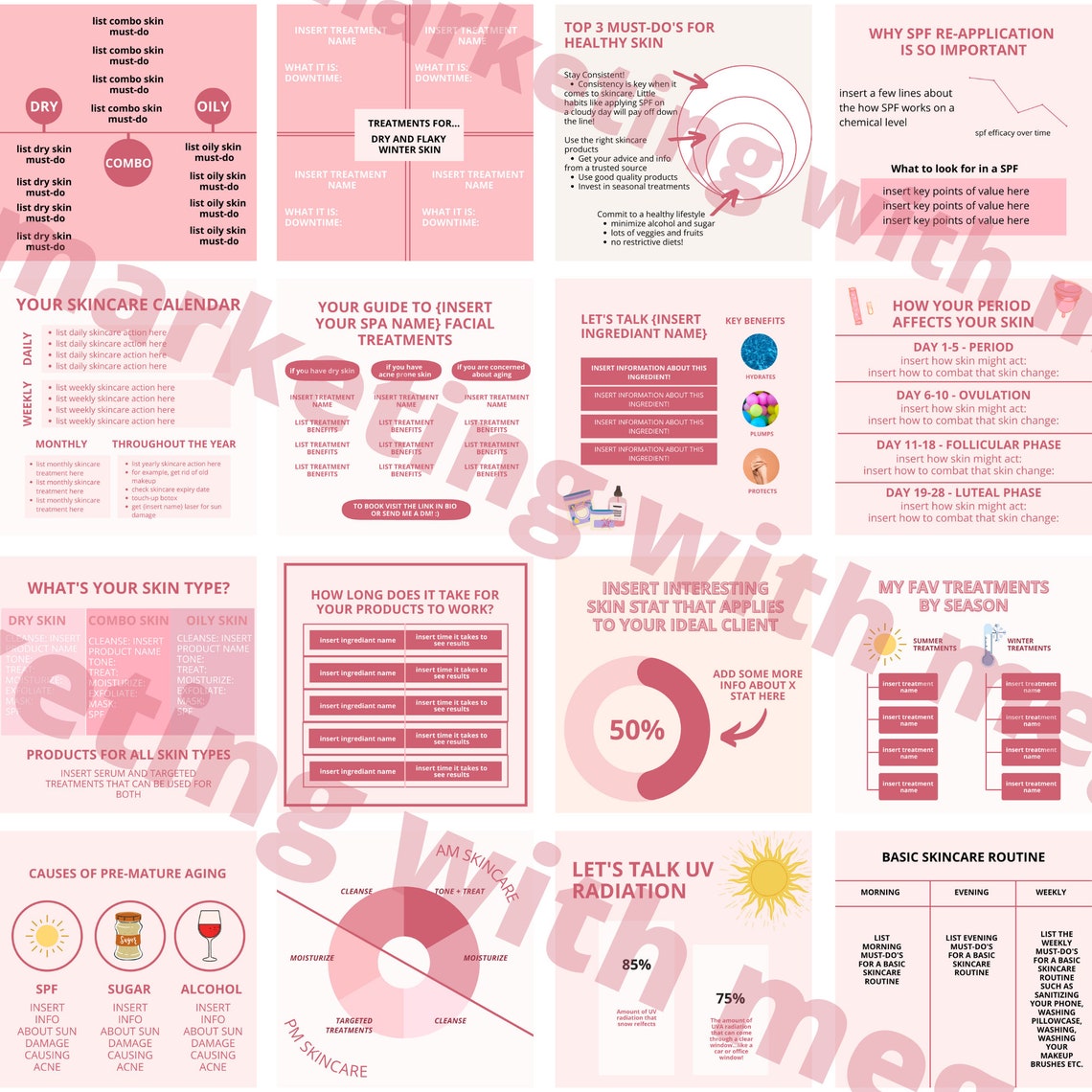 30+ Esthetician Templates | Charts & Graphs Instagram Canva Templates ...