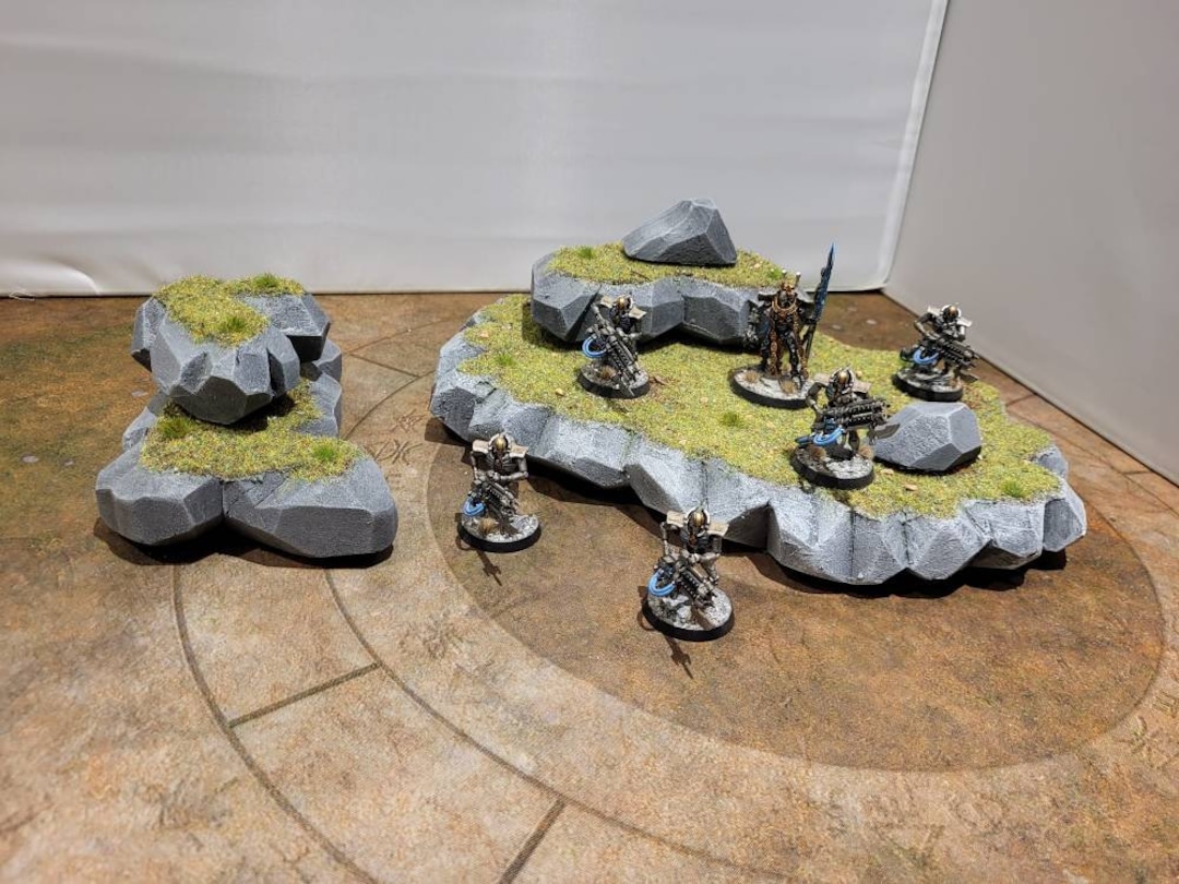 Table Top Wargaming 28mm Medium 6 Piece Modular Grassland Hills Set ...