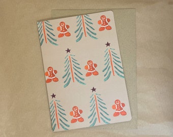 Gingerbread Cookie Christmas Card, Xmas Postcard, Season's Greetings ...