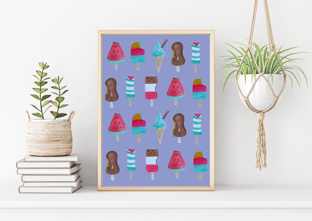 Ice Cream Art Print A6 A5 A4 A3 - Etsy