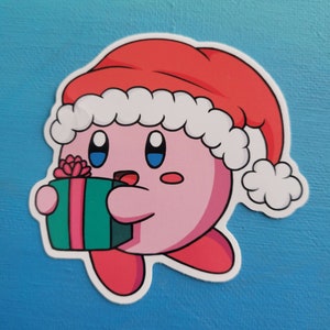 Santa Kirby Christmas Sticker - Etsy
