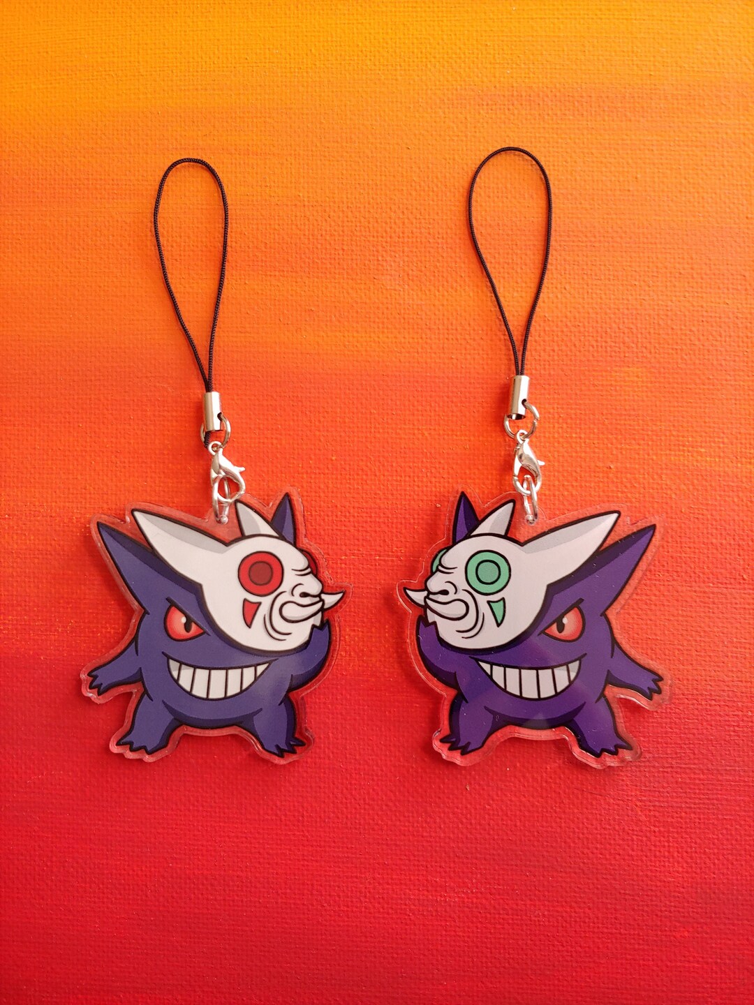 Double-sided Gengar Kabuki Mask Charm - Etsy