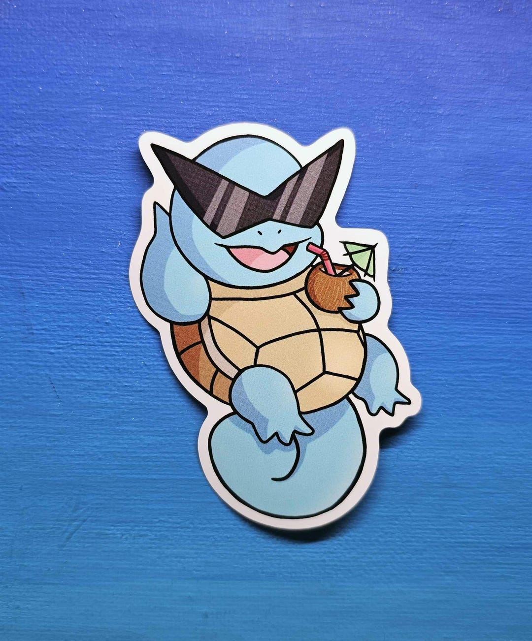 Squirtle Summer Chillin' Sticker - Etsy