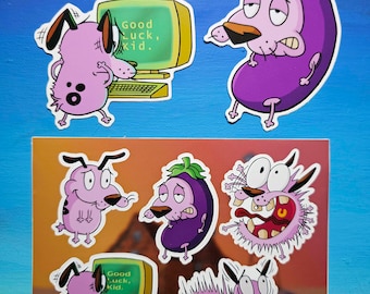 Courage the Cowardly Dog Nostalgia Positivity Sticker - Etsy