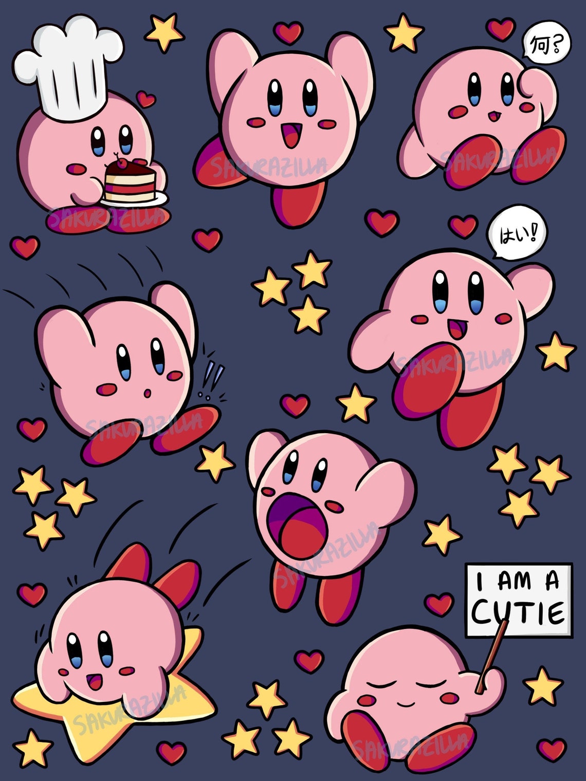 Holographic A6 Kirby Sticker Sheet | Etsy