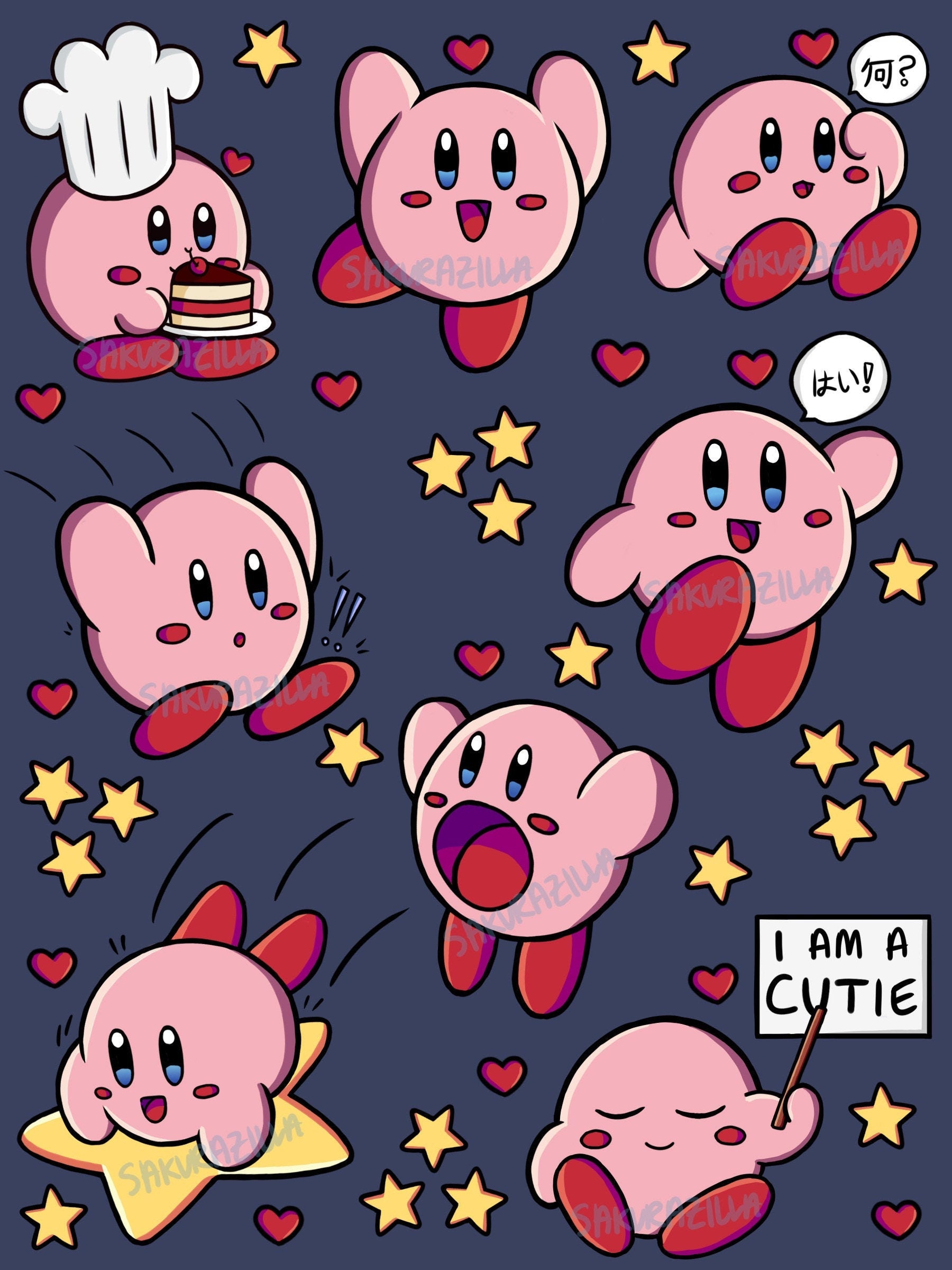 Holographic A6 Kirby Sticker Sheet - Etsy