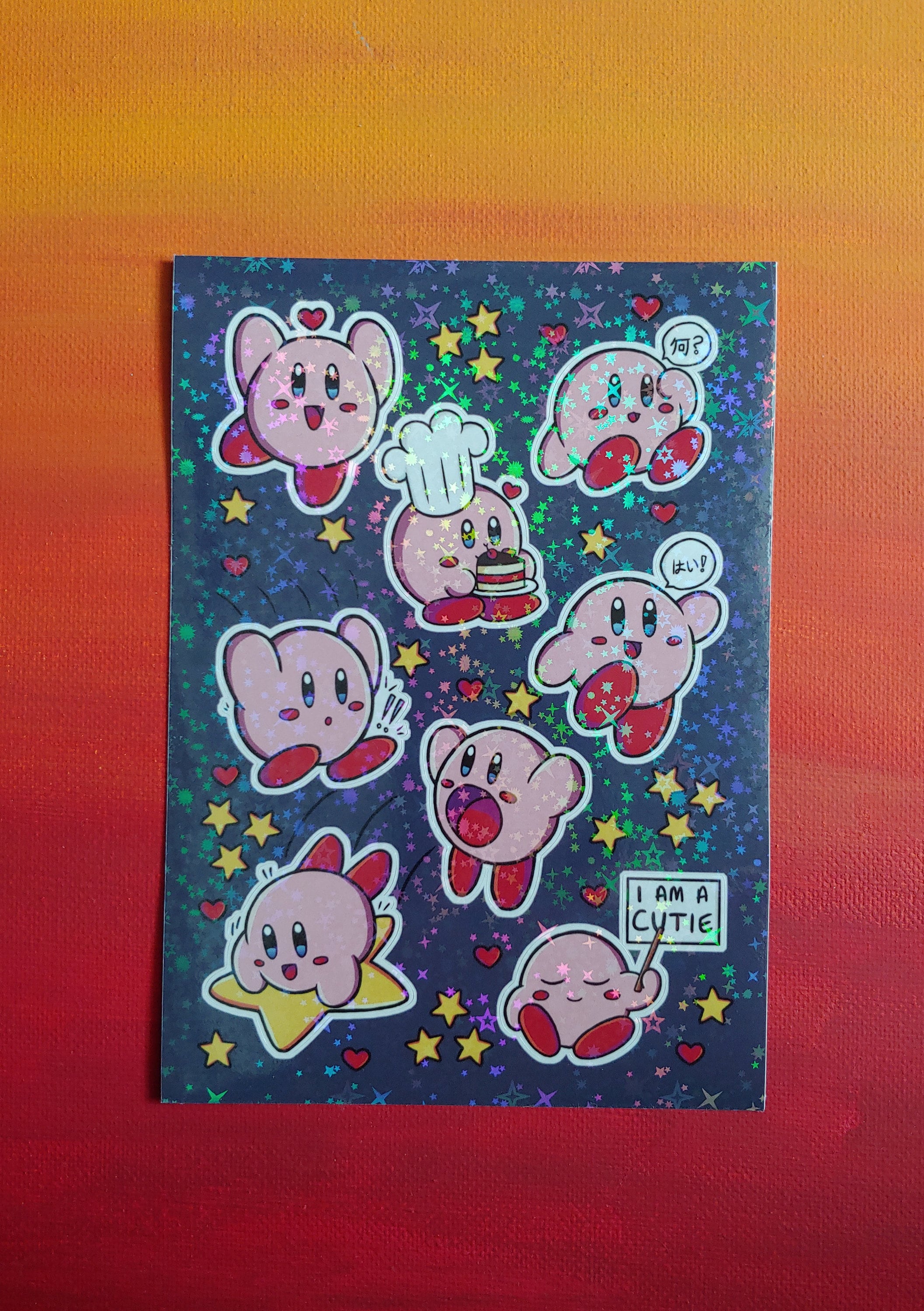 Holographic A6 Kirby Sticker Sheet - Etsy