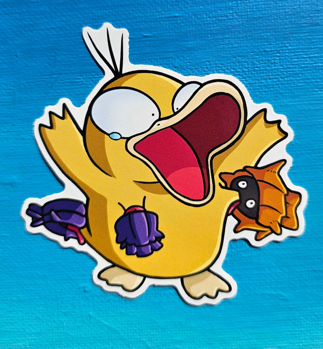 Psyduck Shellder Clamp Sticker - Etsy