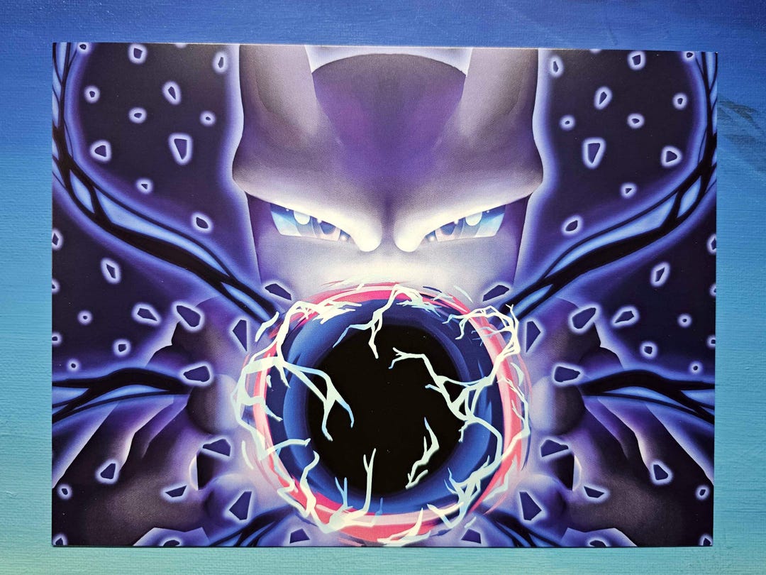 6x8 Giclee Print - Mewtwo Charging Shadow Ball - Etsy