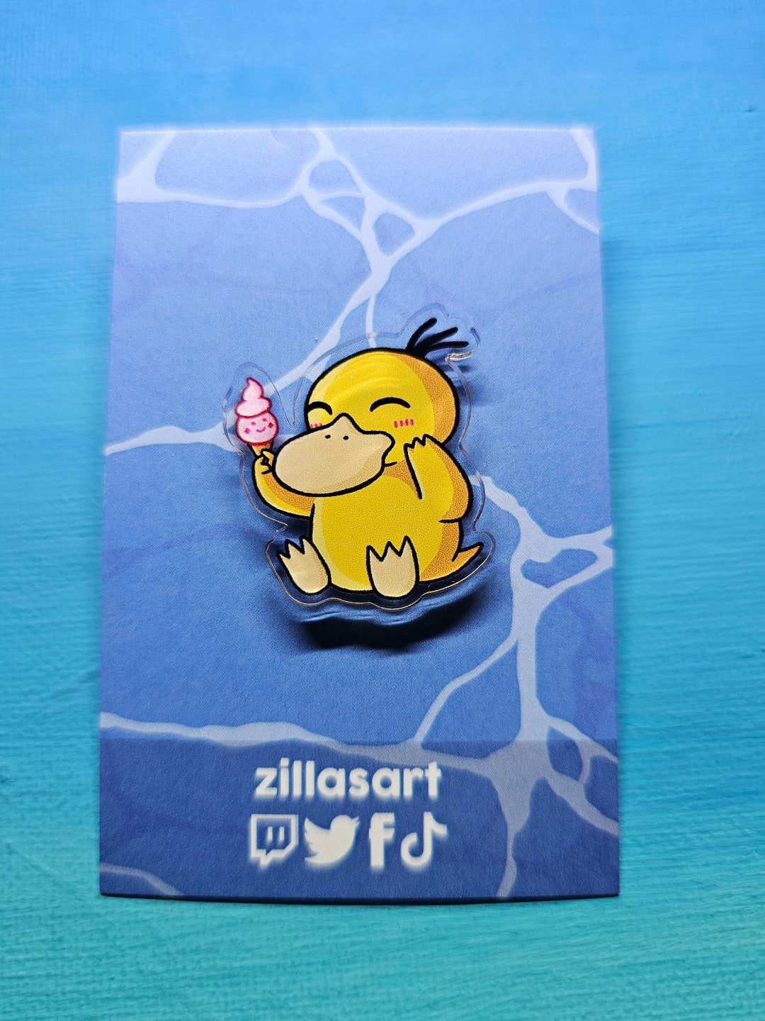 Psyduck Ice Cream Acrylic Pin (30mm) - Etsy