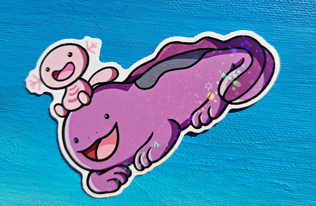 Shiny Quagsire + Wooper Laying Sticker - Etsy
