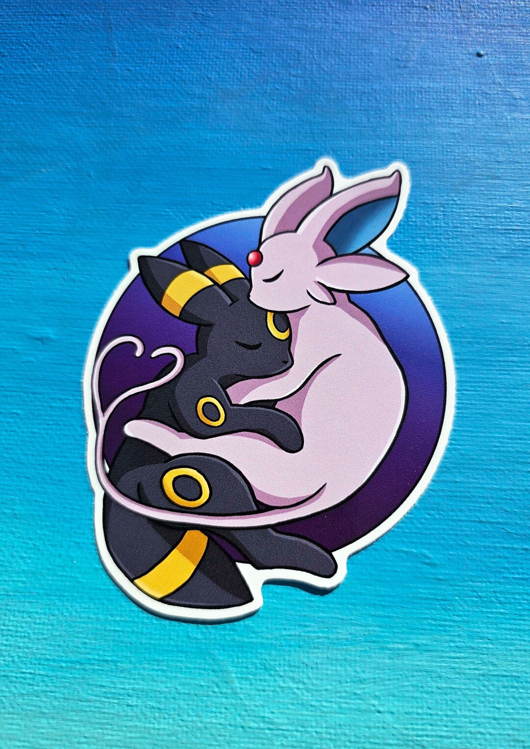 Cuddling Espeon/umbreon Vinyl Sticker (3") - Etsy