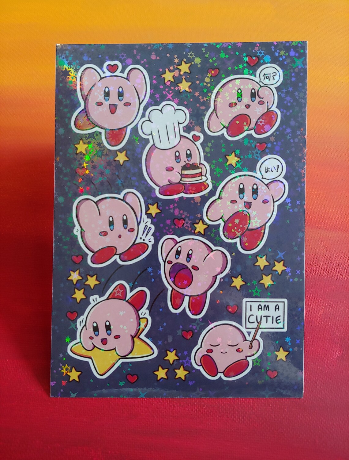 Holographic A6 Kirby Sticker Sheet | Etsy