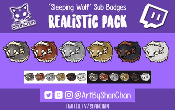 6 Realistic SLEEPING WOLF Twitch Streamer Natural Subscriber | Etsy