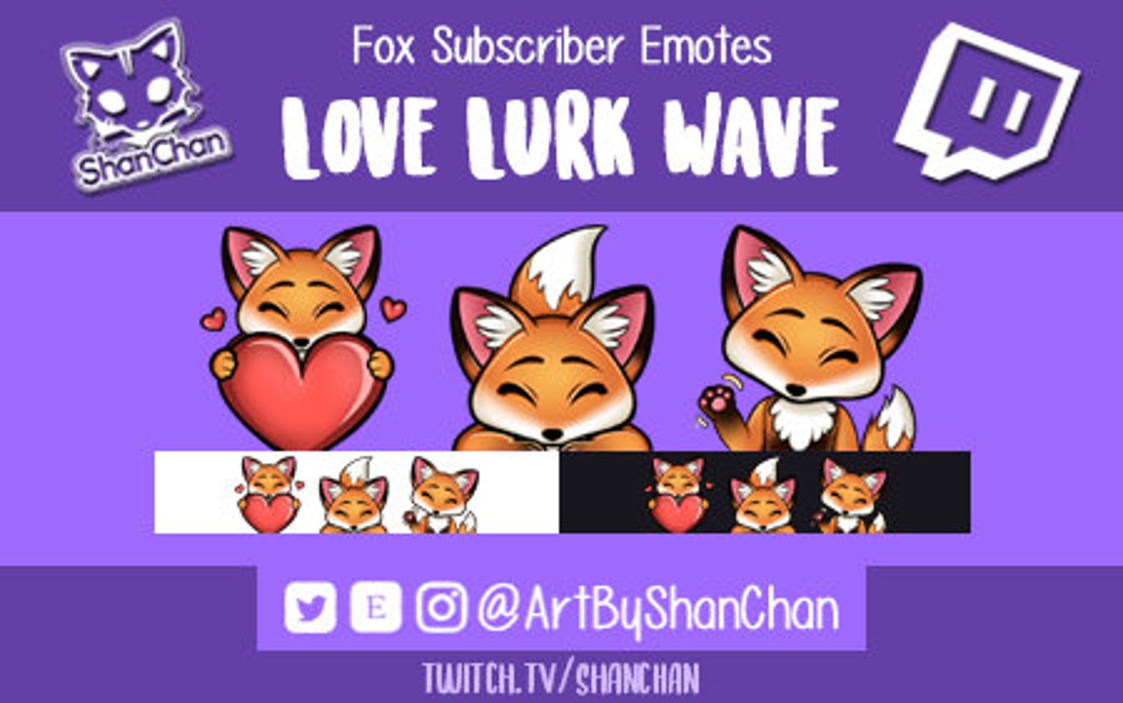 3 Twitch Streamer Premade FOX Emotes Emoticons Subscriber Emote Bundle ...