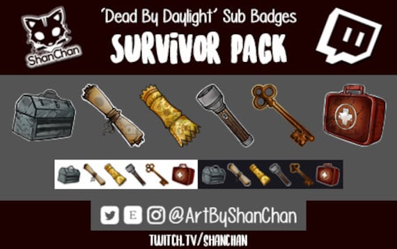 6 Twitch Dead by Daylight Survivor Item Streamer Sub Badges | Etsy UK