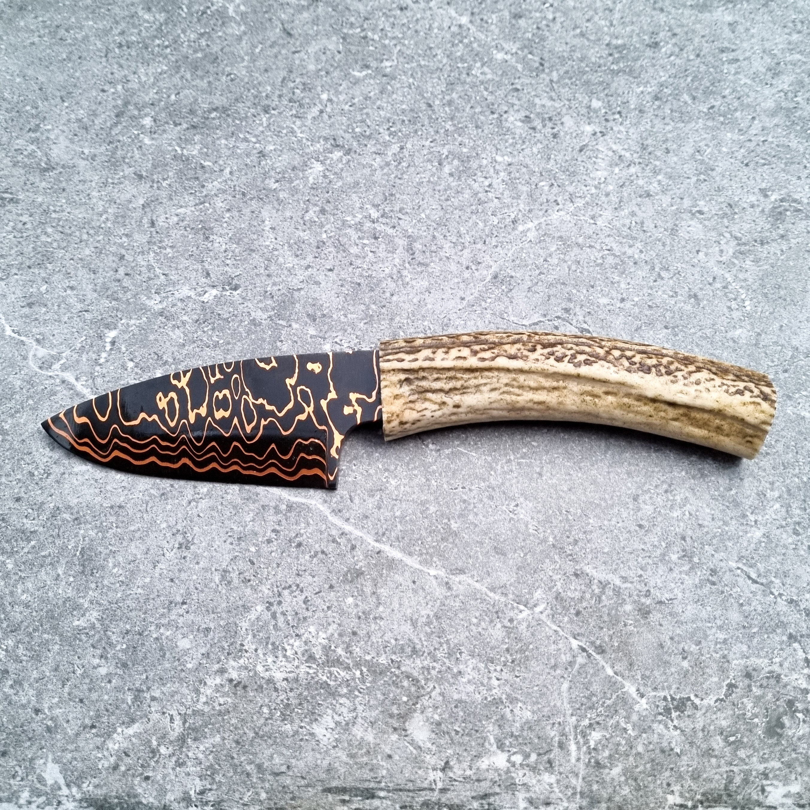 Copper Damascus Skinner, Copper Damascus EDC Knife, Forged in Ireland ...