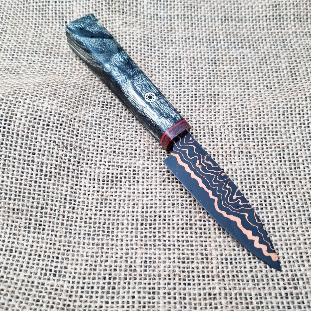 25 Layer Copper Damascus Paring Knife, Forged in Ireland - Etsy