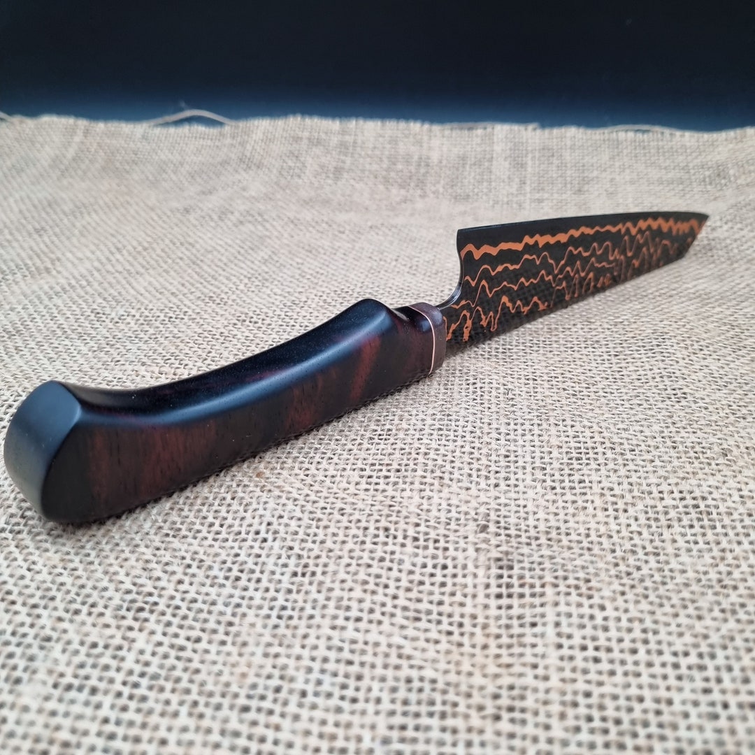 Copper Damascus Chef's Knife/petty, Forged in Ireland - Etsy