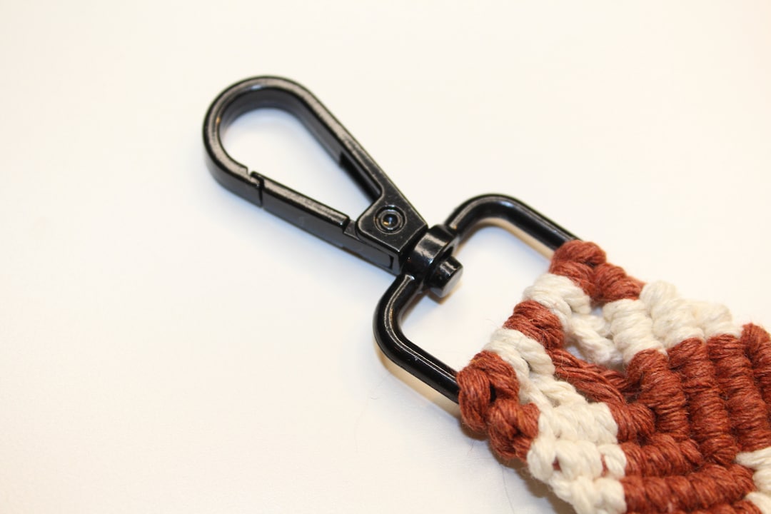 White and Brick Fishtail Macrame Keychain - Etsy