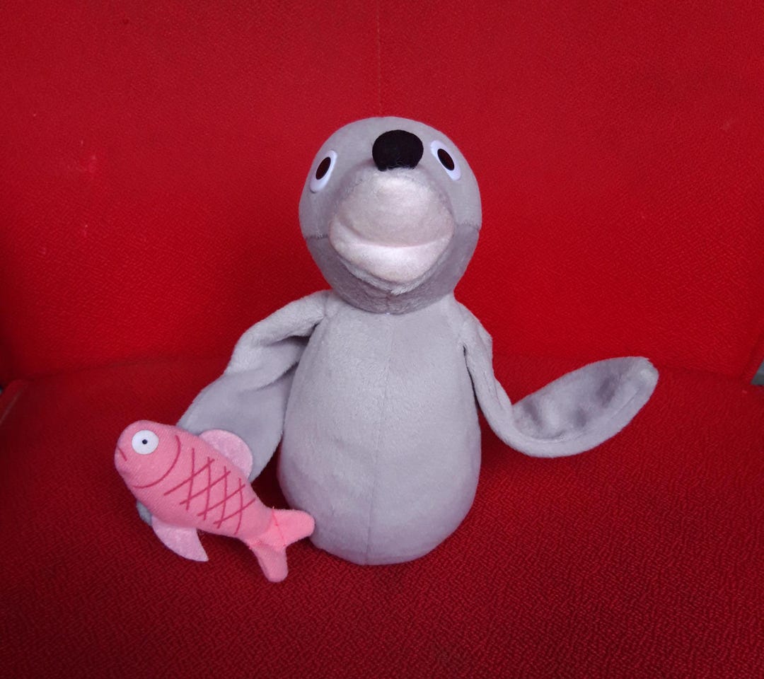 Vintage Robby Pingu Friend Hold Fish 1995 Plush Stuffed Doll Soft Toy ...