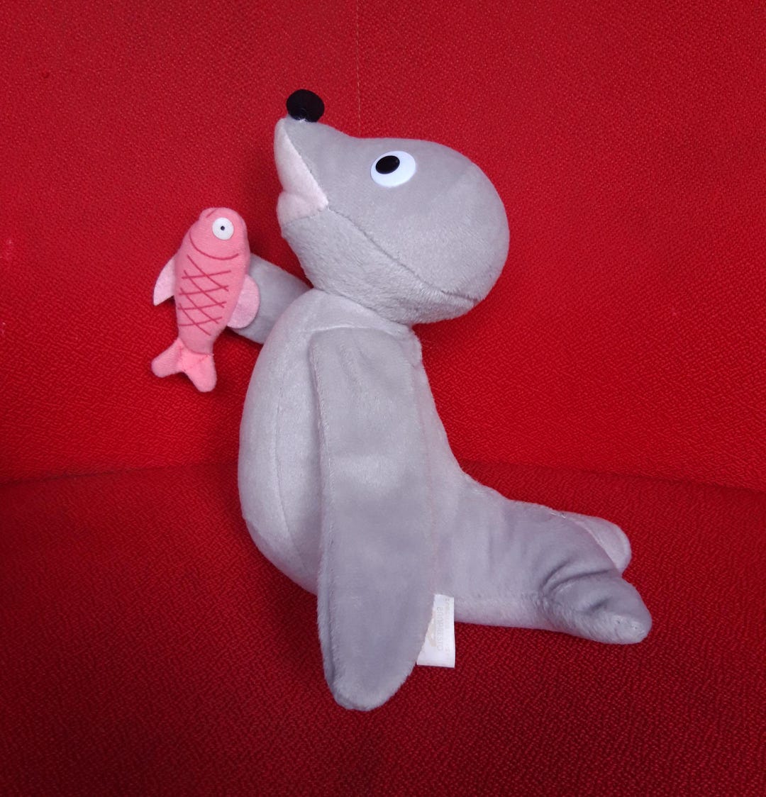 Vintage Robby Pingu Friend Hold Fish 1995 Plush Stuffed Doll Soft Toy ...